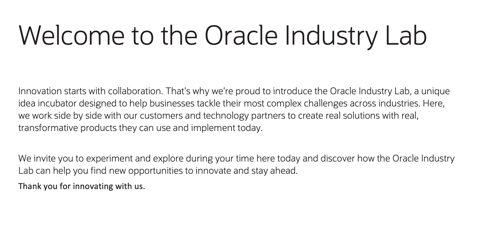 Oracle Industry Lab Grand Opening Event – Katie Fisher